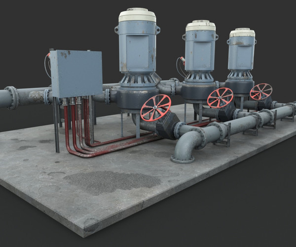 ArtStation - Machinery device. Pump station | Game Assets