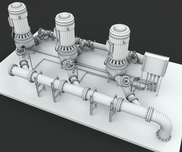 ArtStation - Machinery device. Pump station | Game Assets
