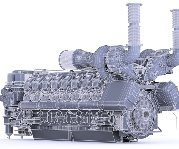 ArtStation - MTU 16v4000 Marine Engine mid-poly model | Resources