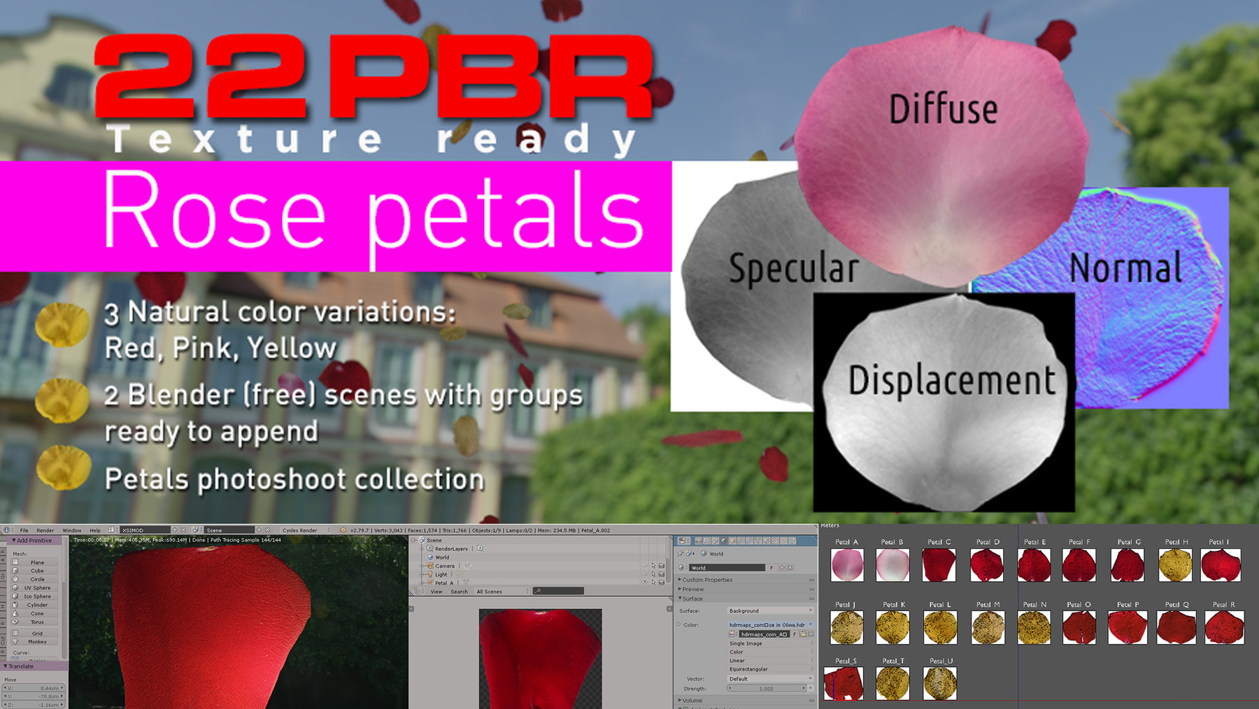 ArtStation - 3D Rose petals (PBR textures + Photoshoot) | Resources