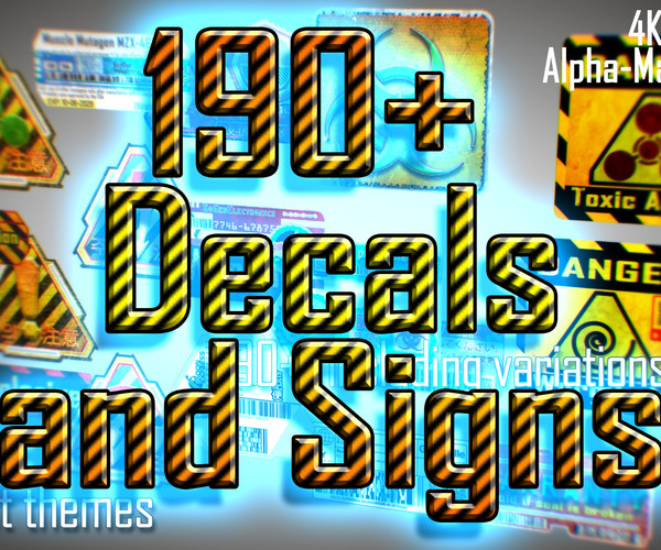 ArtStation - 190 + Decals and Signs | Game Assets