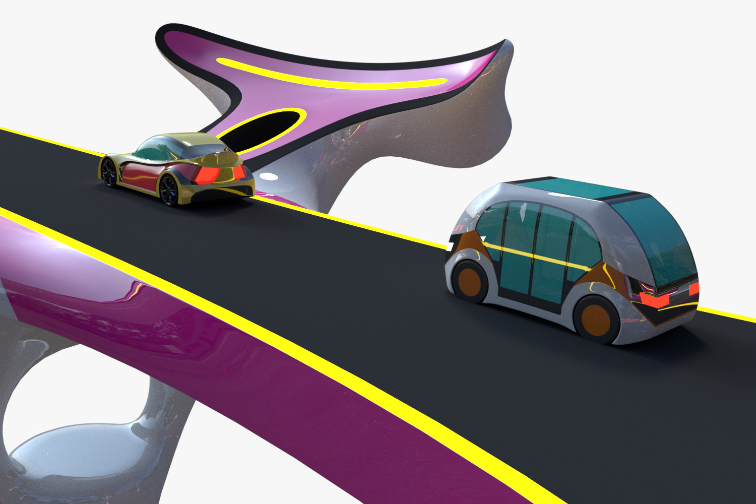 ArtStation - Crossroad scene with 5 cars | Resources