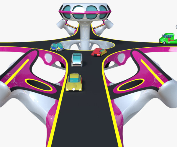 ArtStation - Crossroad scene with 5 cars | Resources