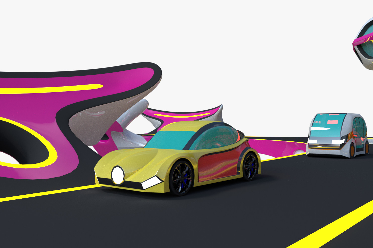 ArtStation - Crossroad scene with 5 cars | Resources