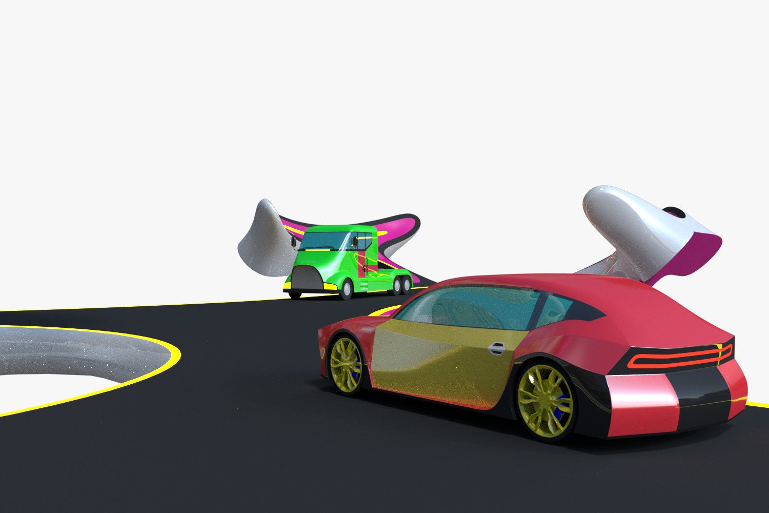 ArtStation - Crossroad scene with 5 cars | Resources