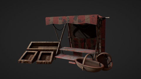 ArtStation - Medieval Market Stand | Game Assets