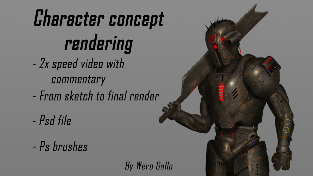ArtStation - Concept design rendering tutorial. Rusty robot. | Tutorials