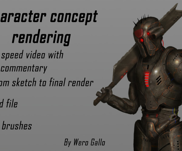 ArtStation - Concept design rendering tutorial. Rusty robot. | Tutorials
