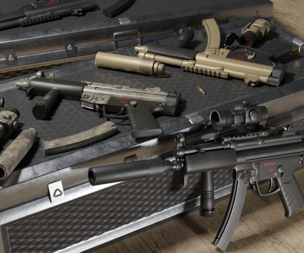 ArtStation - MP5 A4 - Game Ready - Low Poly | Game Assets