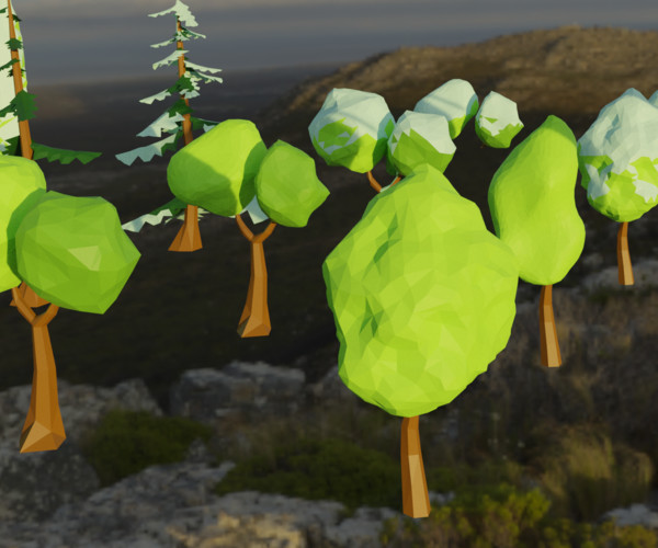 ArtStation - Low Poly Style Trees | Resources