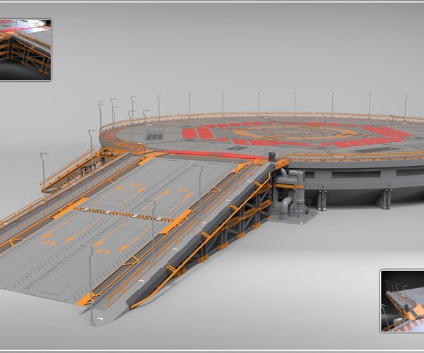 ArtStation - sci-fi landing platform 4 | Resources