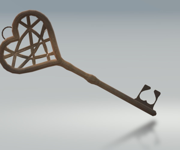 ArtStation - rusty heart skeleton key 3D model | Game Assets