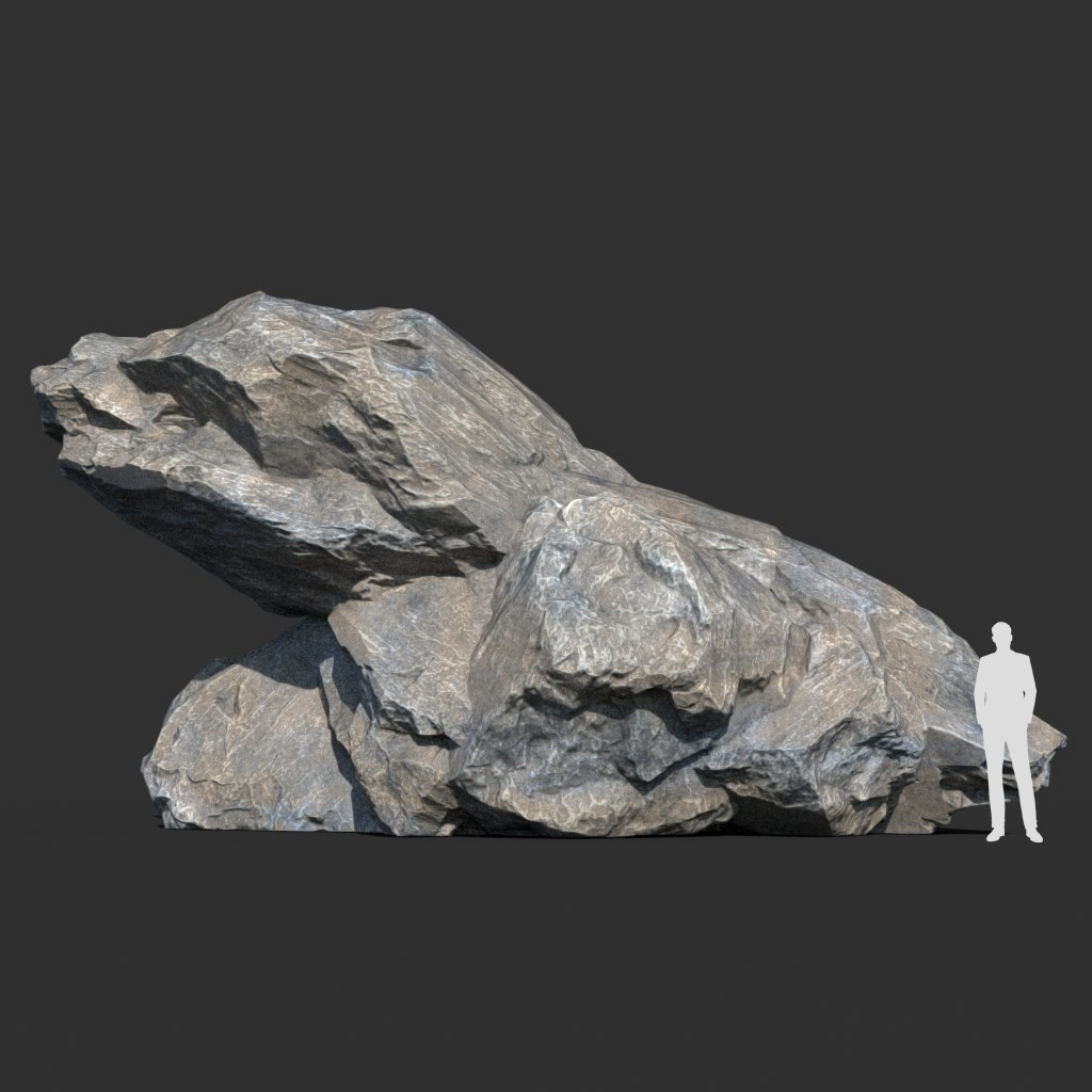 ArtStation - Low poly sharp blocky gray rock formation Pack | Game Assets