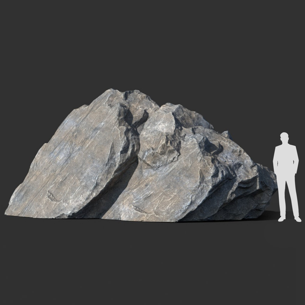 ArtStation - Low poly sharp blocky gray rock formation Pack | Game Assets
