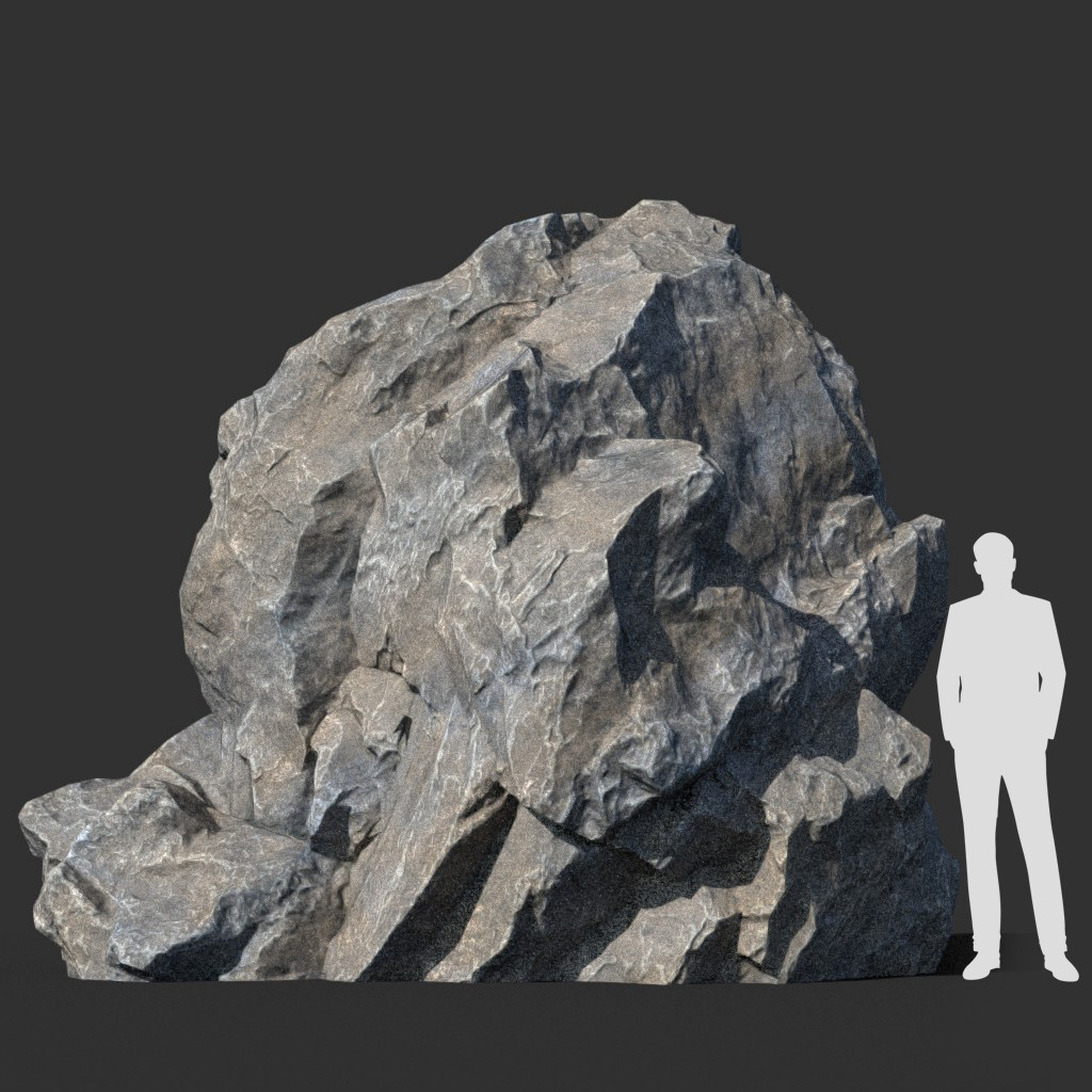 ArtStation - Low poly sharp blocky gray rock formation Pack | Game Assets