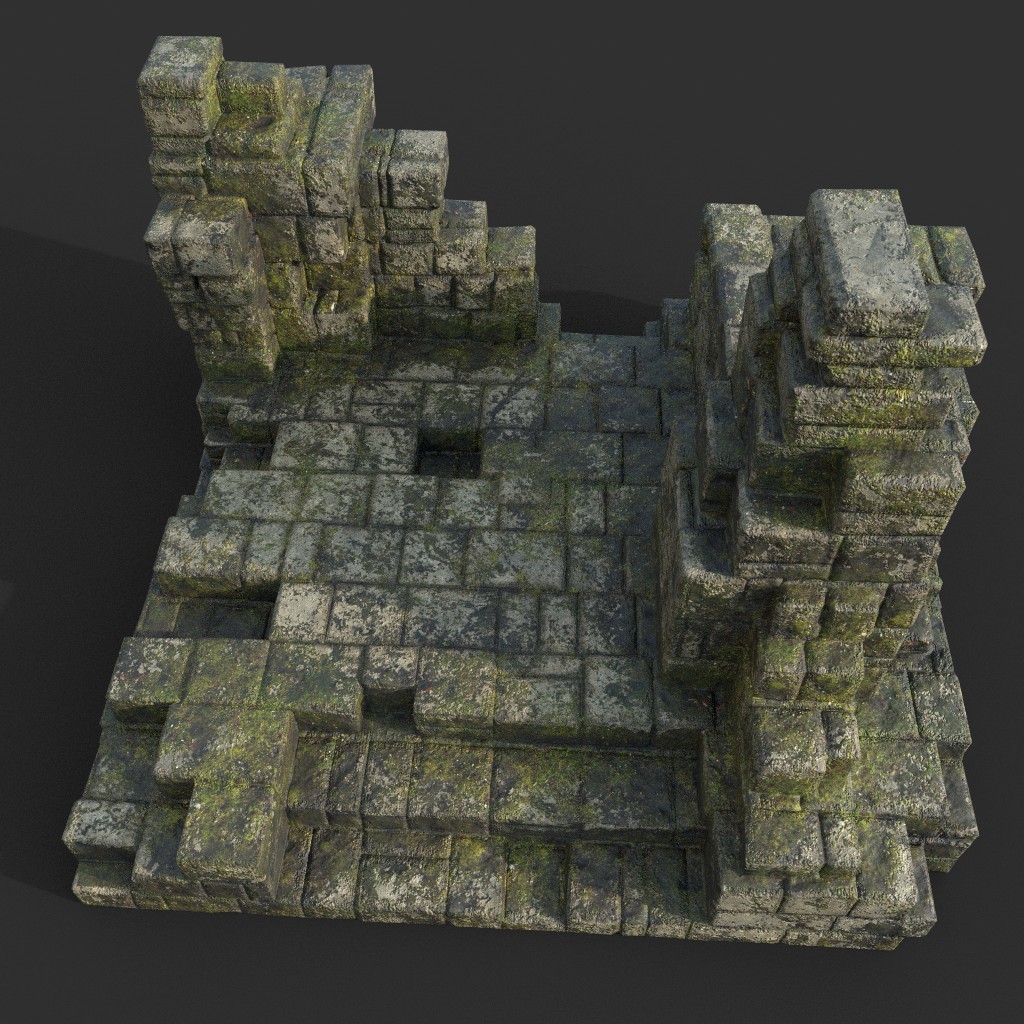 ArtStation - Low poly Mossy Ruin Temple Package | Game Assets