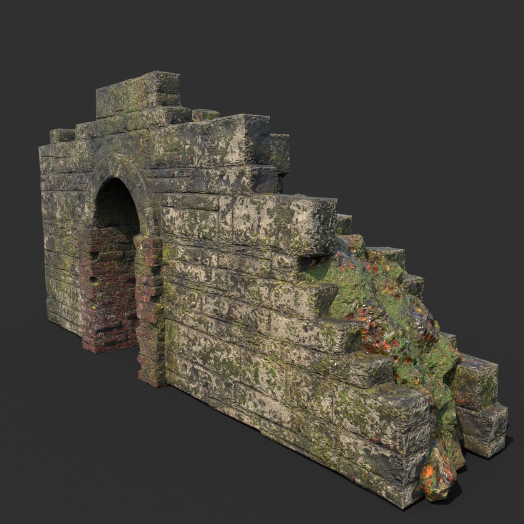 ArtStation - Low poly Mossy Ruin Temple Package | Game Assets