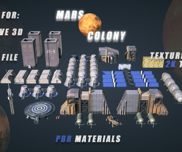 ArtStation - Mars Colony (KitBash) Pack | Game Assets