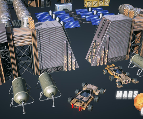 ArtStation - Mars Colony (KitBash) Pack | Game Assets