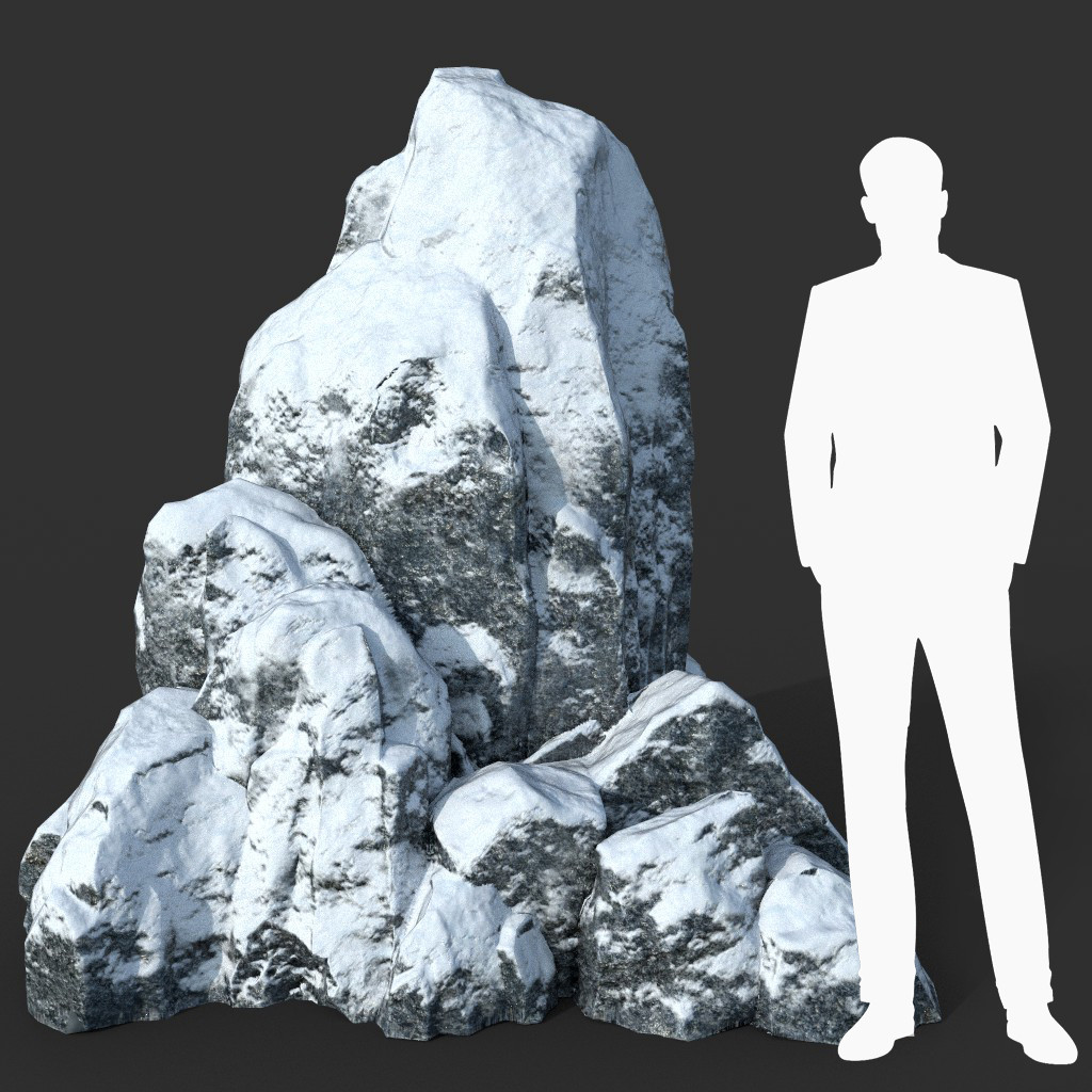 ArtStation - Low poly Snow Winter Rock Pack | Game Assets