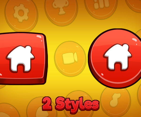 ArtStation - Cute Buttons GUI Kit | Game Assets