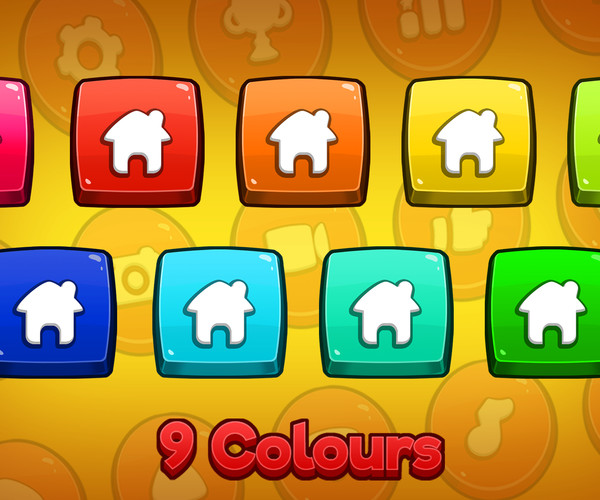 ArtStation - Cute Buttons GUI Kit | Game Assets