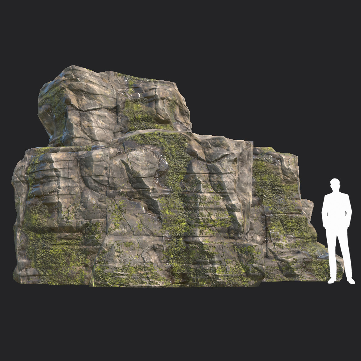 ArtStation - Low poly Wet Mossy Blocky Rock Cliff Pack | Game Assets