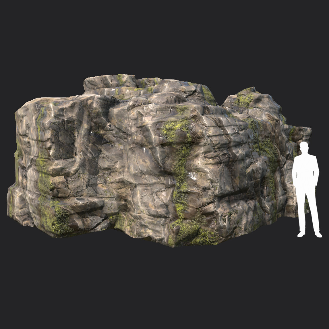 ArtStation - Low poly Wet Mossy Blocky Rock Cliff Pack | Game Assets