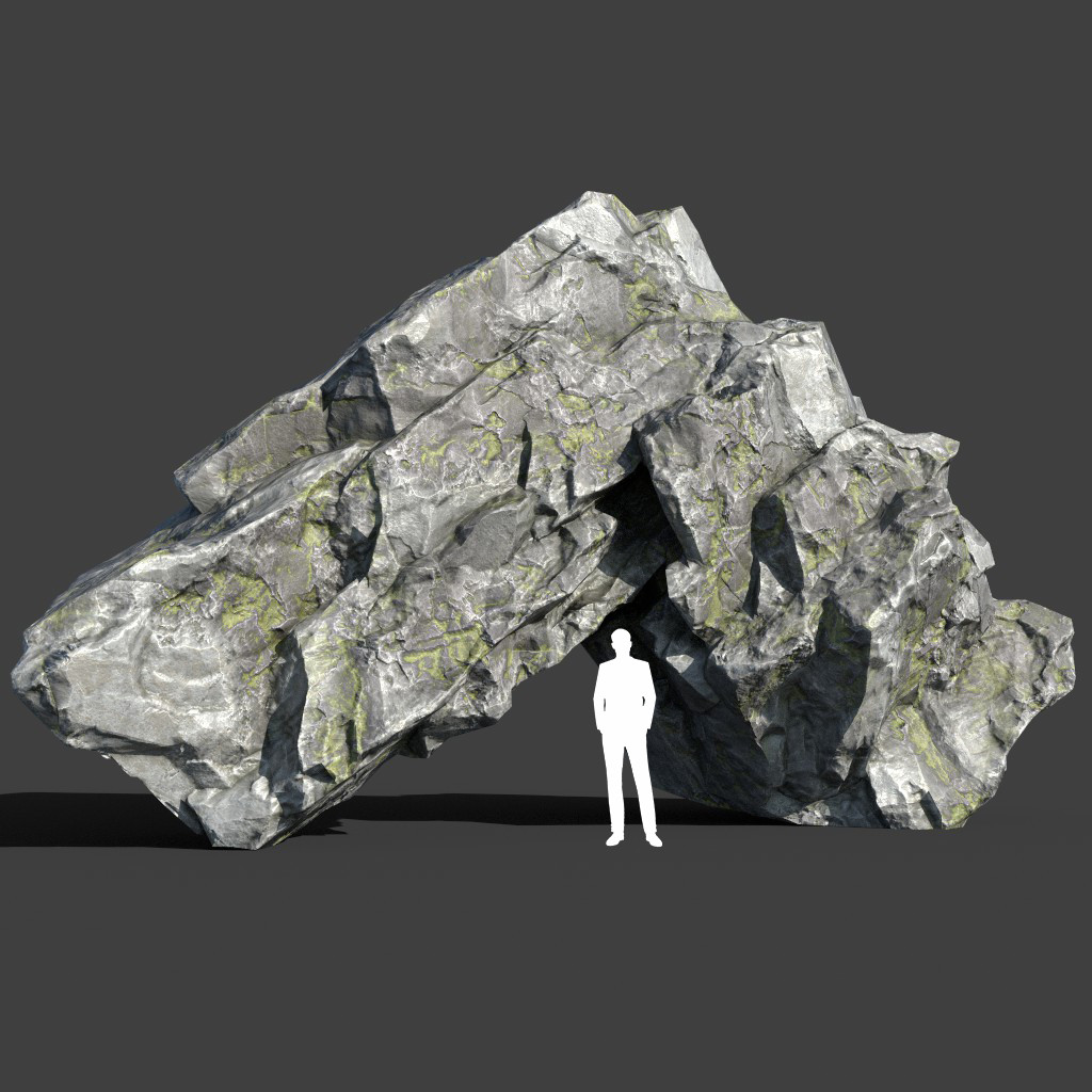 ArtStation - Low poly Blocky Rock Mossy Pack | Game Assets