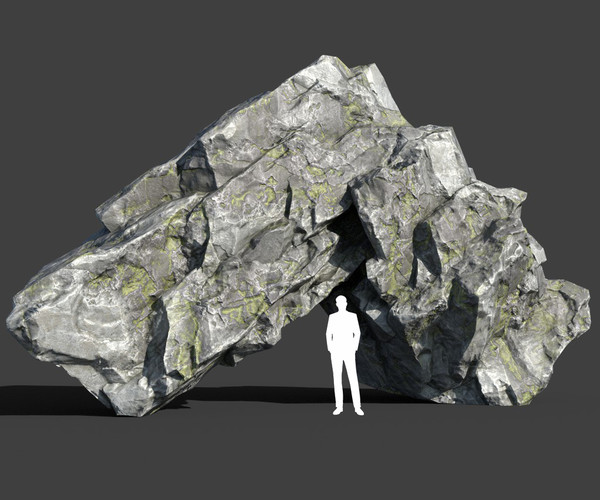 ArtStation - Low poly Blocky Rock Mossy Pack | Game Assets