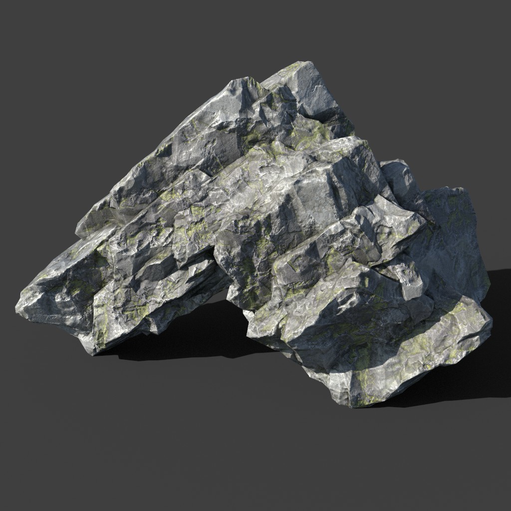 ArtStation - Low poly Blocky Rock Mossy Pack | Game Assets