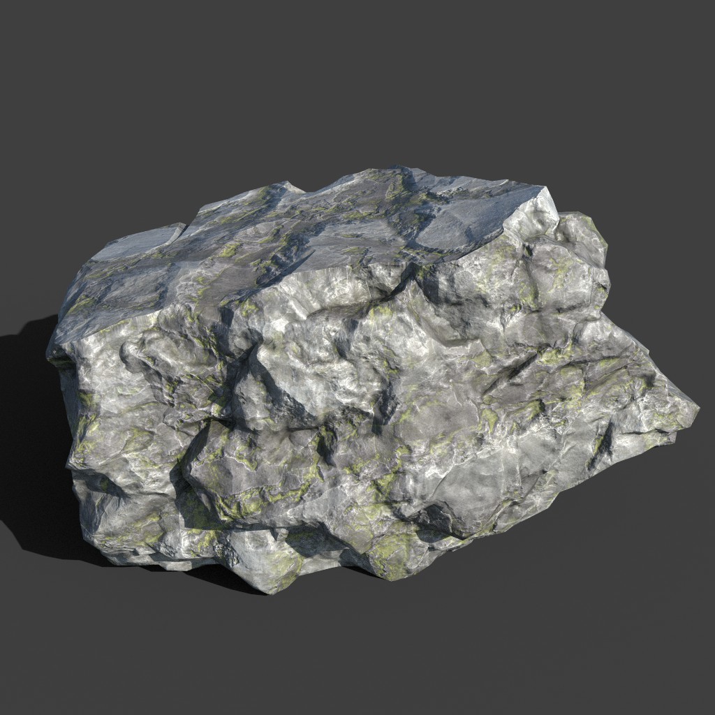 ArtStation - Low poly Blocky Rock Mossy Pack | Game Assets