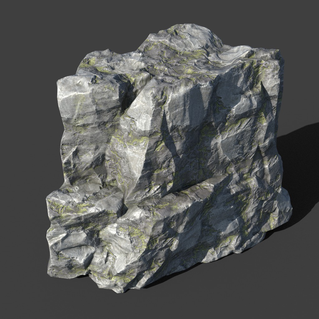 ArtStation - Low poly Blocky Rock Mossy Pack | Game Assets