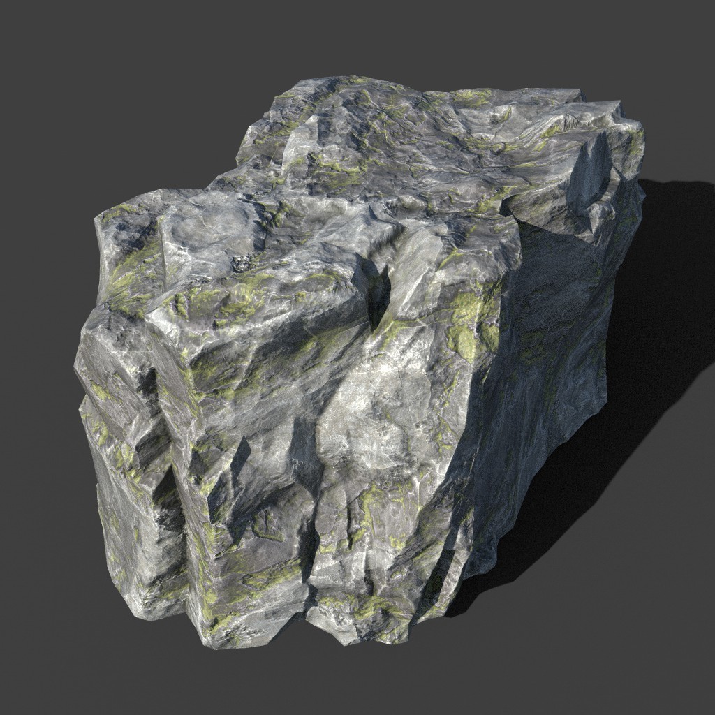 ArtStation - Low poly Blocky Rock Mossy Pack | Game Assets