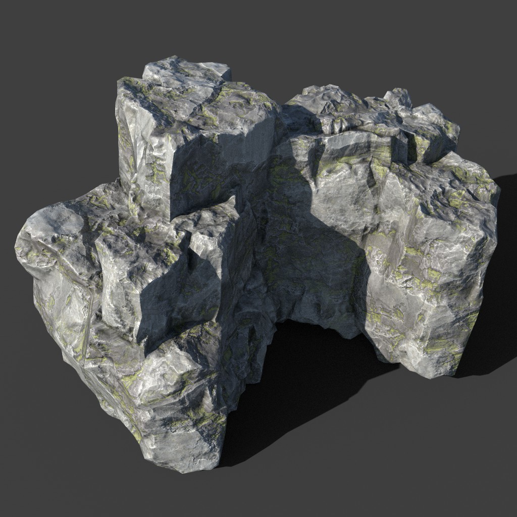 ArtStation - Low poly Blocky Rock Mossy Pack | Game Assets