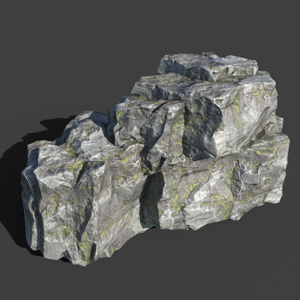 ArtStation - Low poly Blocky Rock Mossy Pack | Game Assets