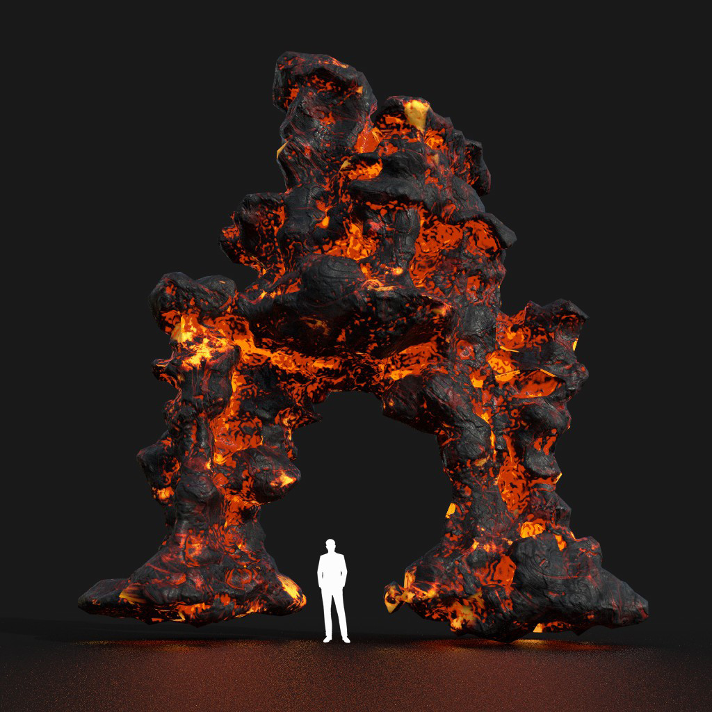 ArtStation - Low poly Lava Cave Rock Module Pack | Game Assets