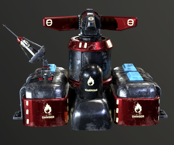 ArtStation - Sci-Fi Flamethrower Tower | Game Assets
