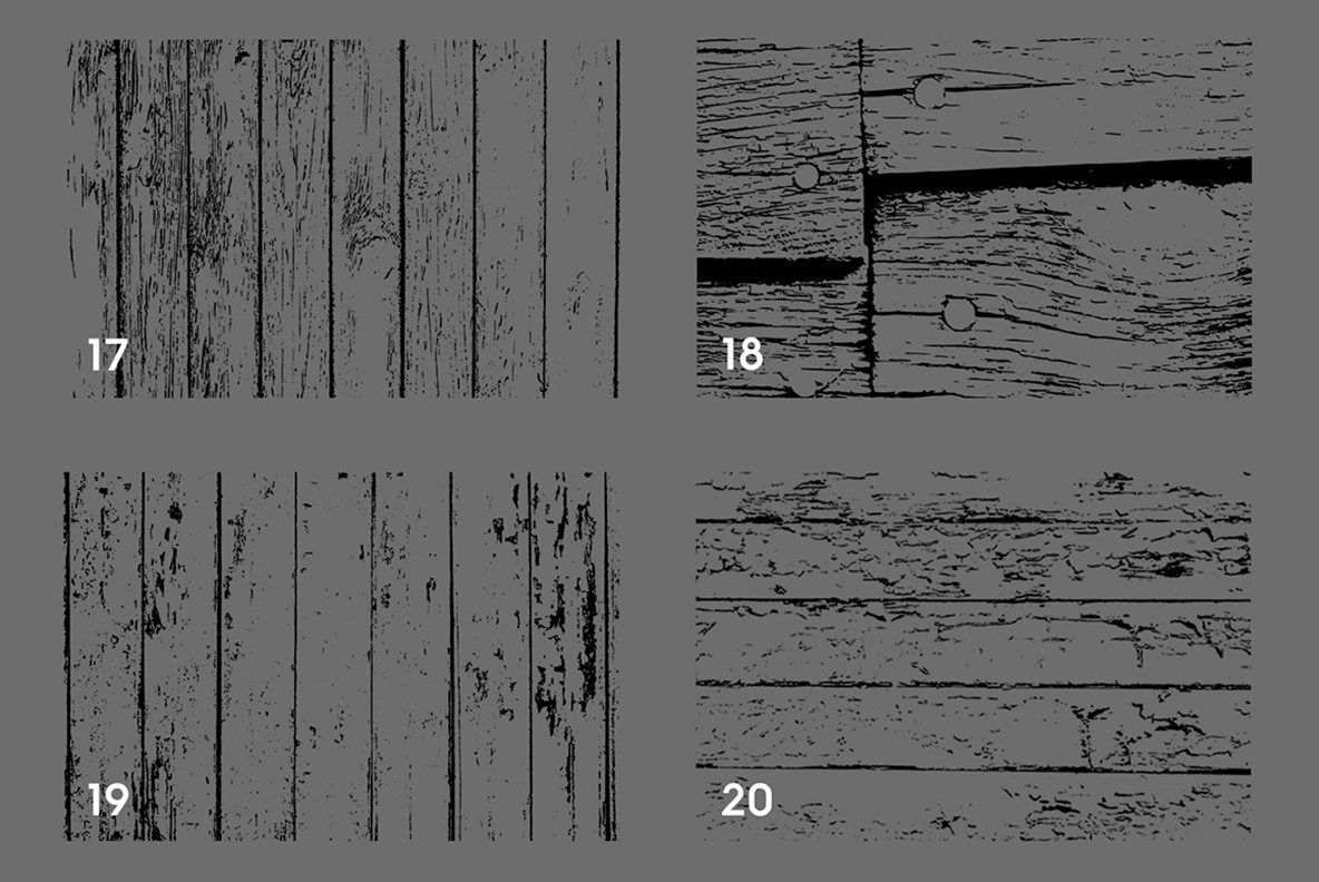 ArtStation - 20 Weathered Wood Texture Overlays | Brushes