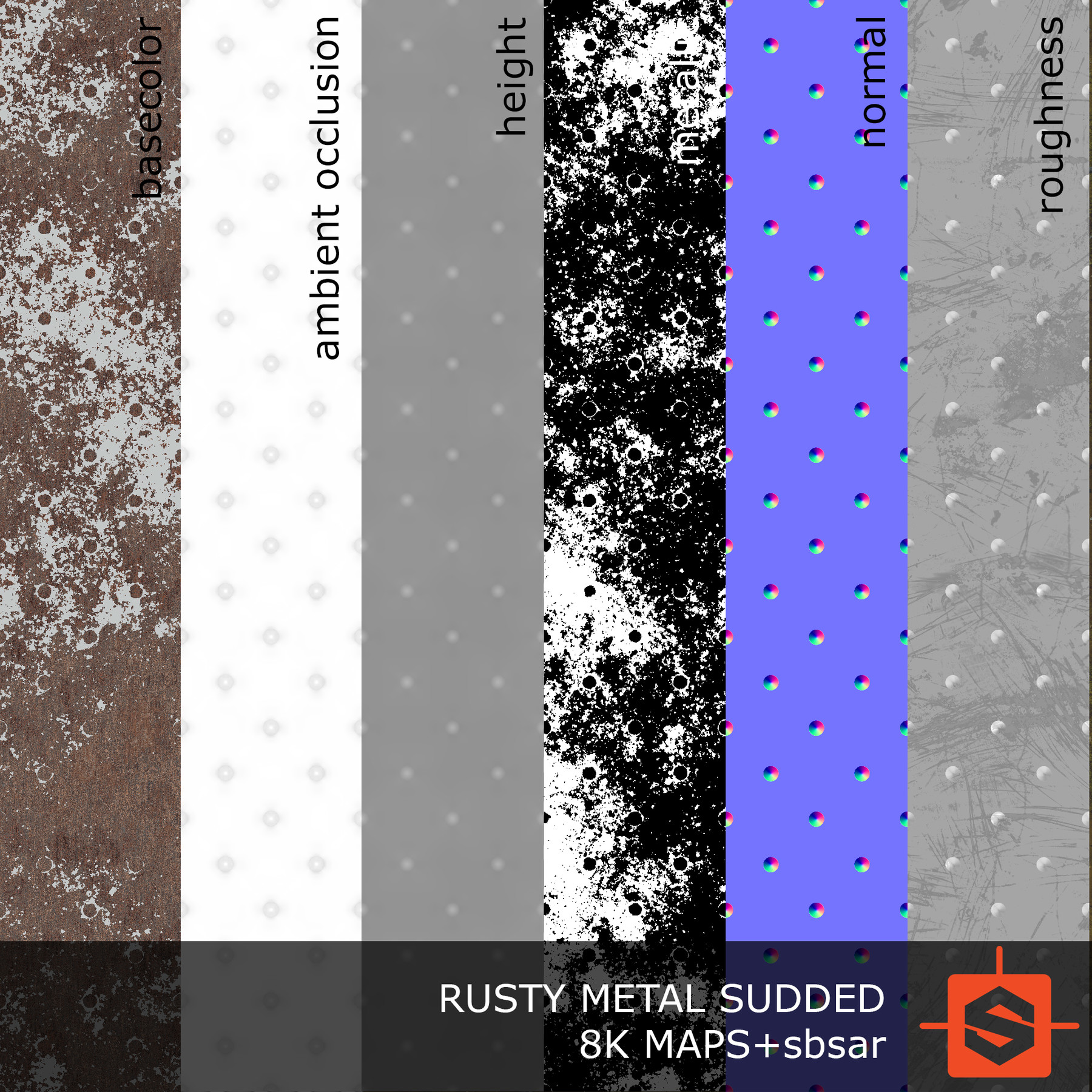 ArtStation - PBR Rusty Metal Studded Texture | Game Assets