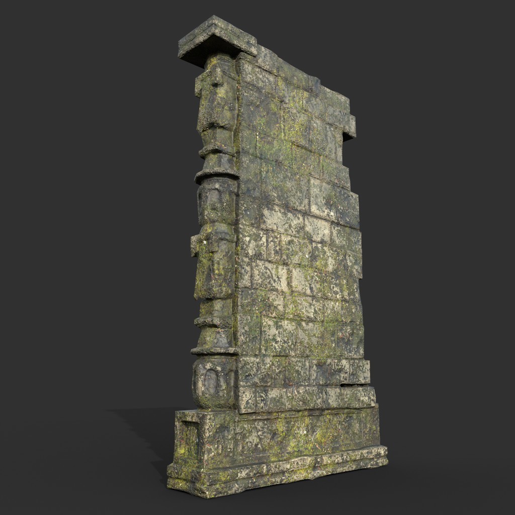 ArtStation - Low poly Mossy Ruin Temple Package 02 | Game Assets