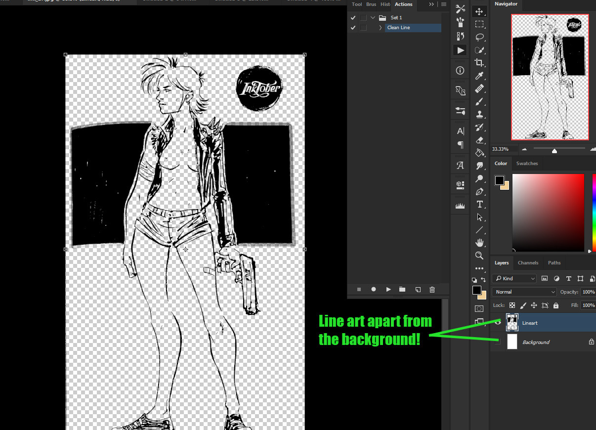 ArtStation - Extract line art from background action | Artworks