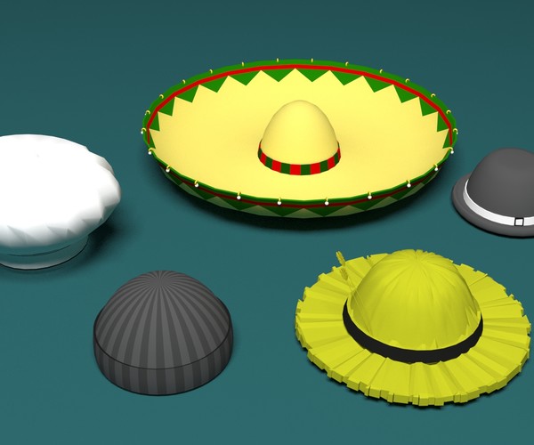 ArtStation - Low Poly Hats No1 | Resources