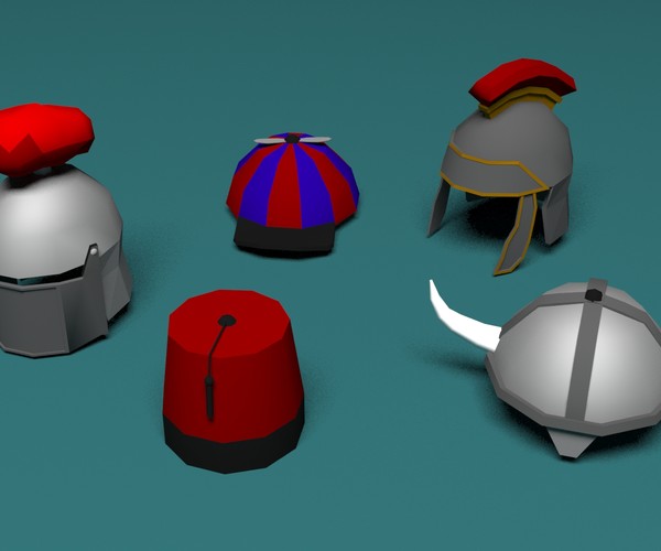 ArtStation - Low Poly Hats No2 | Resources