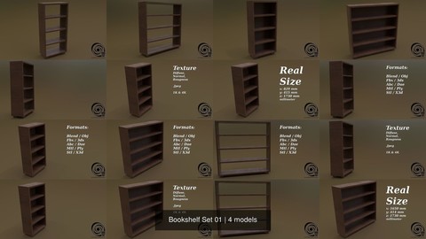 ArtStation - Bookshelf Set 01 | Resources