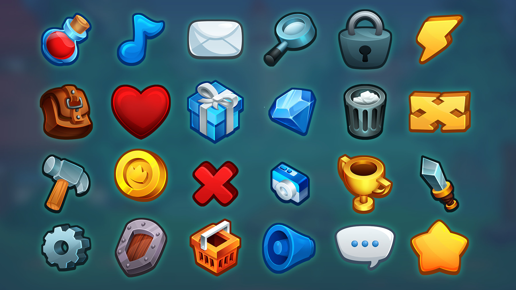 ArtStation - Cute GUI Kit | Game Assets