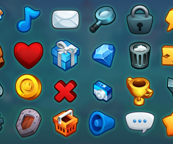 ArtStation - Cute GUI Kit | Game Assets