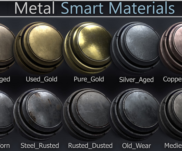 ArtStation - Metals - 10 Smart Materials | Game Assets