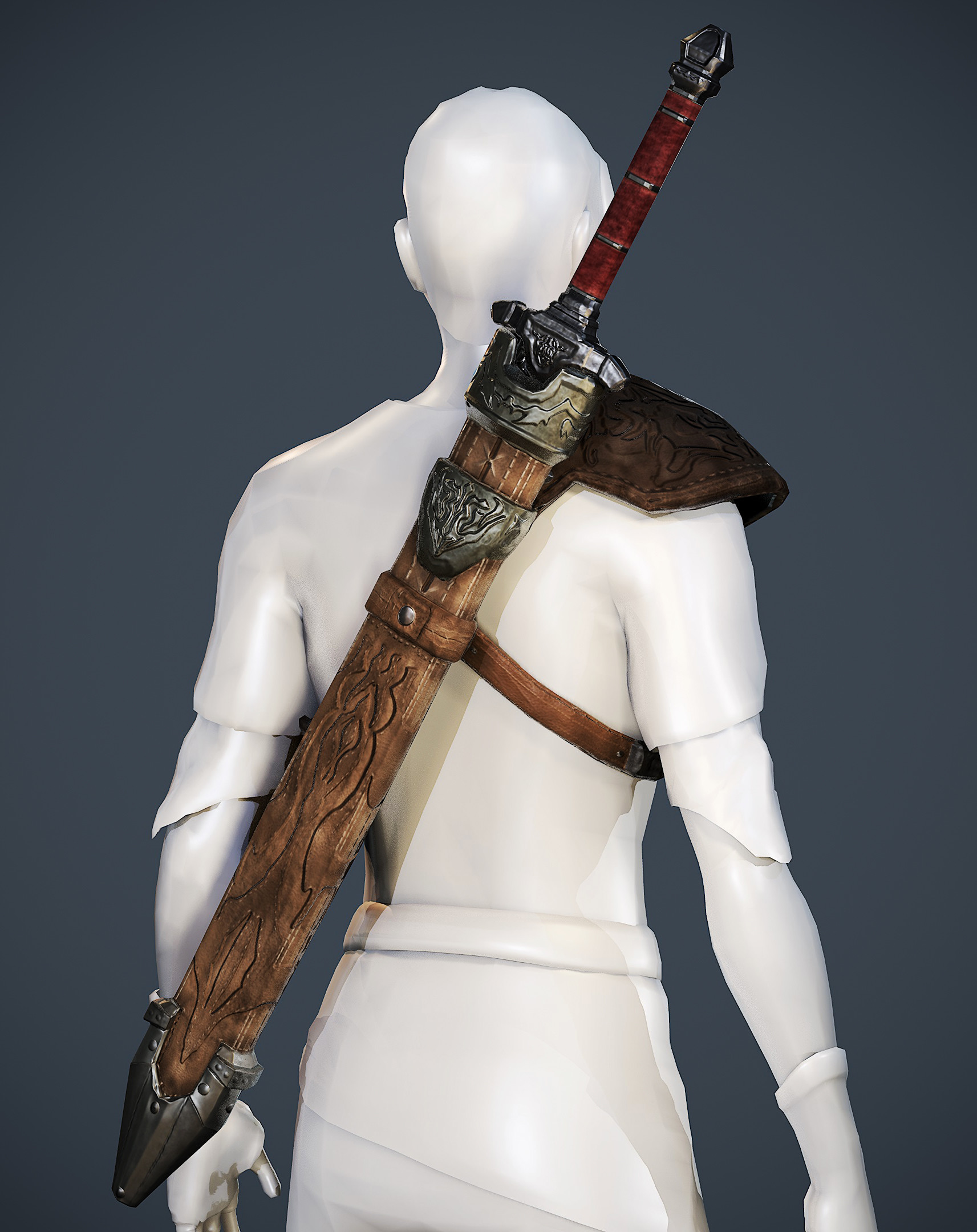 ArtStation - Game Pack - Belt Sheath Sword - For Character Low - poly ...