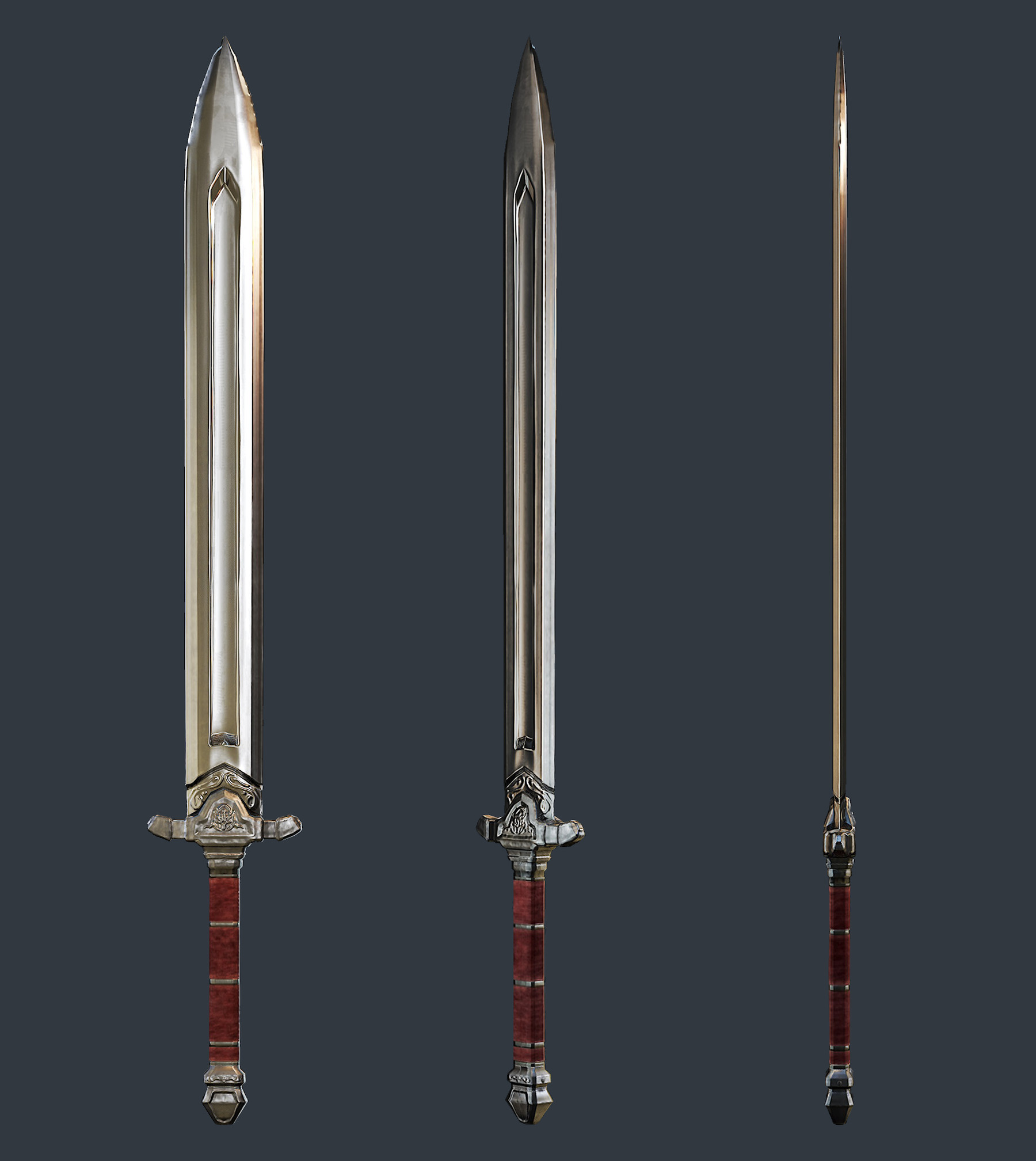 ArtStation - Game Pack - Belt Sheath Sword - For Character Low - poly ...